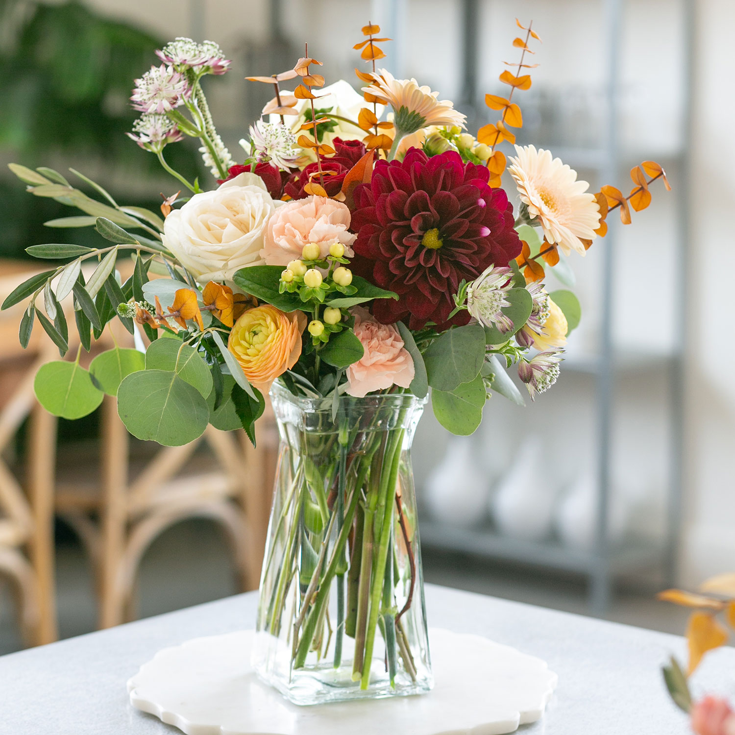 8 1/4" Gathered Square Vase